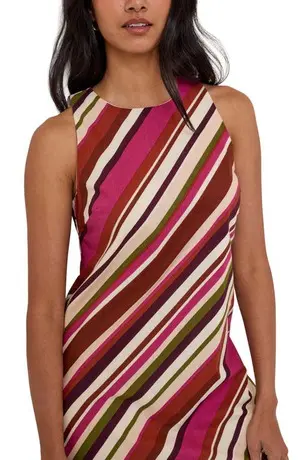 NOBODY'S CHILD Striped Sleeveless Mini Dress