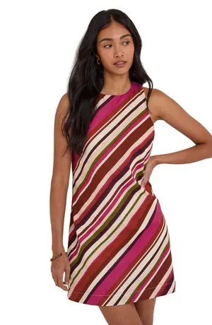 NOBODY'S CHILD Striped Sleeveless Mini Dress