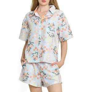 Honeydew Intimates Brunch Date Short Pajamas - Citrus Check