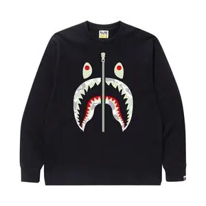 A BATHING APE Space Camo Shark Long Sleeve T-shirt - Black