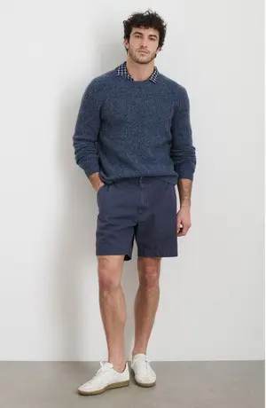 ALEX MILL Pull-on Cotton Shorts - Navy