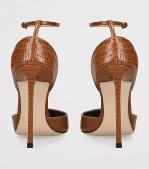TOM FORD Leather Snakeskin-effect Vertigo Heeled Sandals 105 - Beige