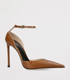 TOM FORD Leather Snakeskin-effect Vertigo Heeled Sandals 105 - Beige
