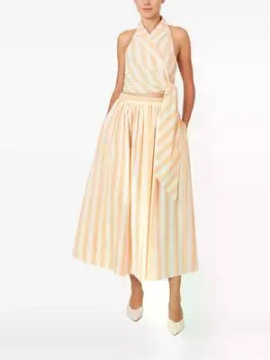 Rosie Assoulin Striped Halter Top - Neutrals