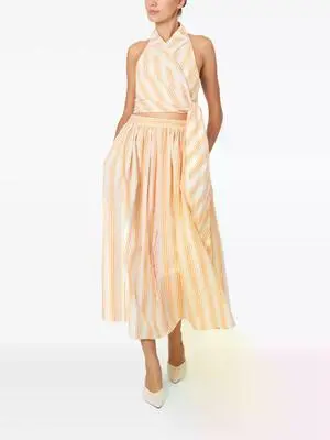 Rosie Assoulin Striped Halter Top - Neutrals