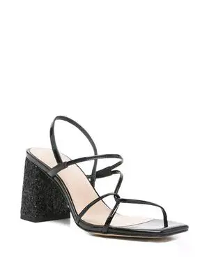 Sandro Glitter Block-heeled Sandals - Black