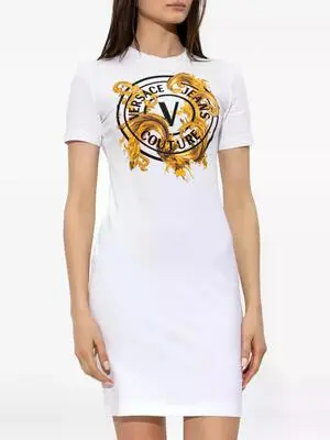 Versace Logo-print Mini Dress - White