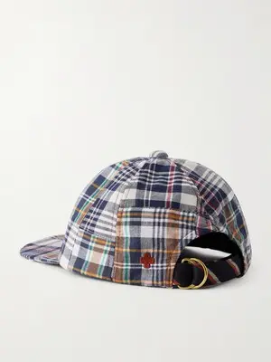 BEAMS Madras Patchwork Cotton Baseball Cap