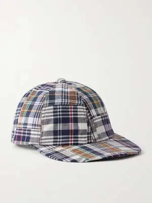 BEAMS Madras Patchwork Cotton Baseball Cap