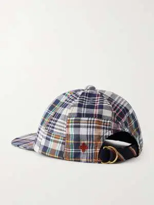 BEAMS Madras Patchwork Cotton Baseball Cap