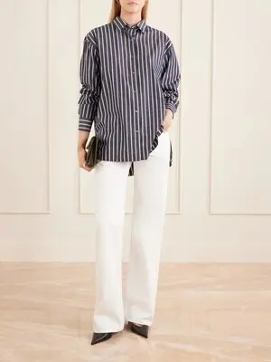 NILI LOTAN Yorke Striped Cotton Shirt