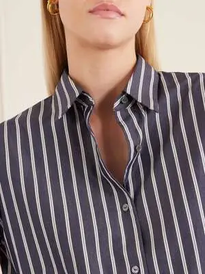 NILI LOTAN Yorke Striped Cotton Shirt