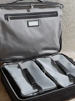 Brunello Cucinelli Full-grain Leather Carry-on Suitcase With Top Handle And Zippered Pocket