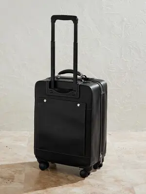 Brunello Cucinelli Full-grain Leather Carry-on Suitcase With Top Handle And Zippered Pocket