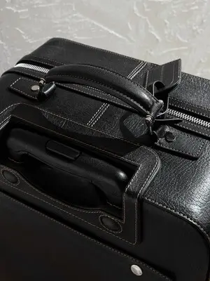 Brunello Cucinelli Full-grain Leather Carry-on Suitcase With Top Handle And Zippered Pocket