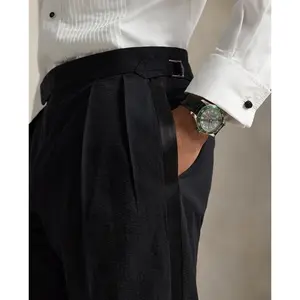 Ralph Lauren Pleated Seersucker Tuxedo Trouser