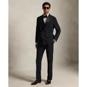 Ralph Lauren Pleated Seersucker Tuxedo Trouser