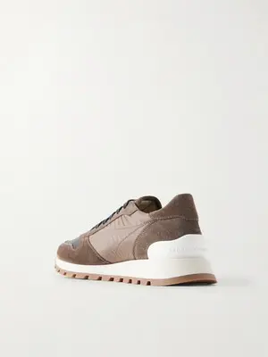 Brunello Cucinelli Monili Bead-embellished Shell Sneakers - Brown