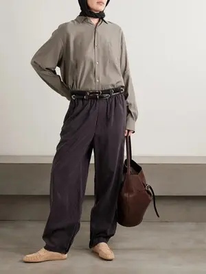 SSSTEIN Pleated Silk-blend Track Pants