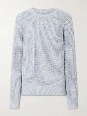 Aimé Leon Dore Cotton Ribbed Crewneck Sweater - Blue