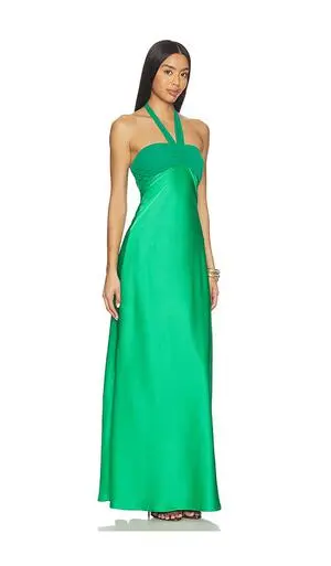 RUNAWAY THE LABEL Marilla Ruched Halter Maxi Dress