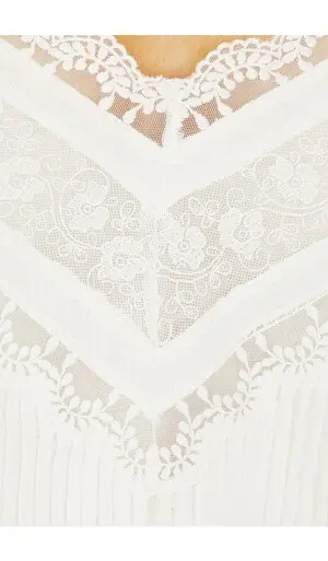 Rococo Sand Lace Trimmed Tiered Mini Dress