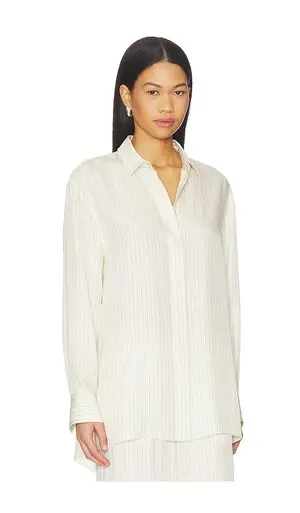 Theory Hi Low Sateen Blouse - Rice Multi