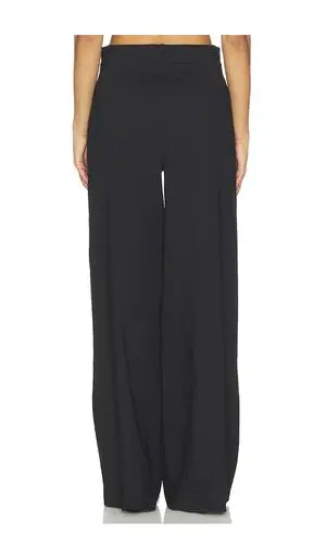 Theory High Waisted Wide Leg Trousers - Black