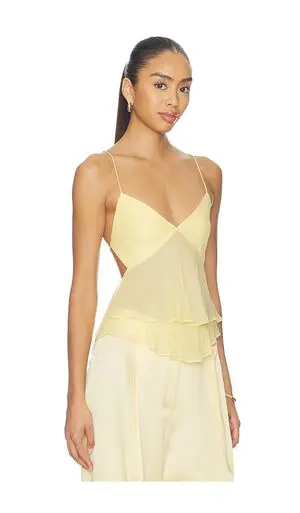 THE SEI Cut Out Ruffle Cami