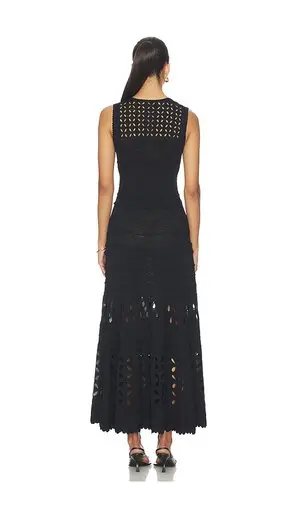 Ulla Johnson Lakshmi Eyelet Knit Maxi Dress - Noir