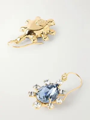 JENNIFER BEHR Adalee Gold-plated Sapphire And Crystal Earrings