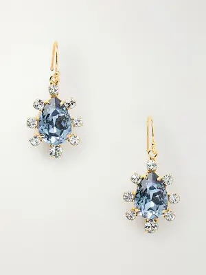 JENNIFER BEHR Adalee Gold-plated Sapphire And Crystal Earrings - Blue