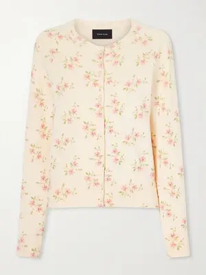 Simone Rocha Floral-print Knitted Cardigan