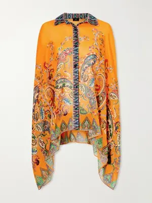Etro Printed Ramie Blouse