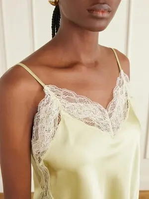Veronica Beard Johantan Lace-trimmed Silk-blend Satin Blouse