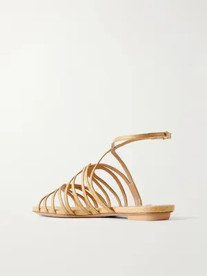 AQUAZZURA Serenade Raffia Flat Sandals