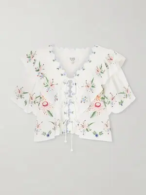 Sea Ruffle Blouses