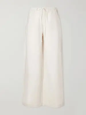 Staud Mateo Linen Mid-rise Wide-leg Pants