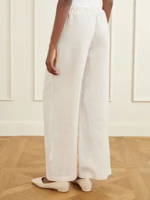 Staud Mateo Linen Mid-rise Wide-leg Pants