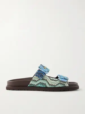 Missoni Clea Striped Woven Sandals - Orange