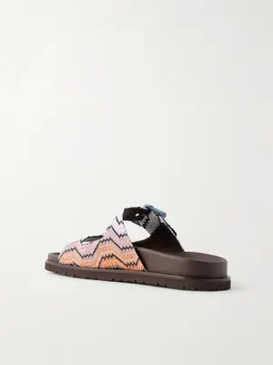 Missoni Clea Striped Woven Sandals - Orange