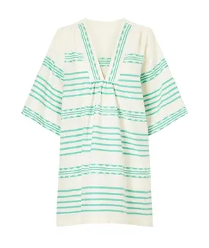 LEMLEM Belkis Striped Cotton Caftan - Green