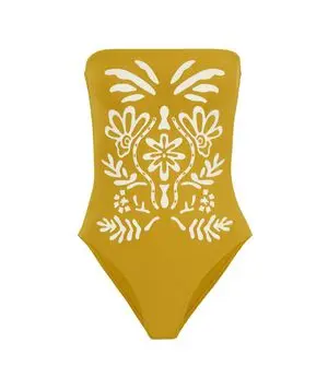 ERES Maharani Strapless Printed Swimsuit - Yellow