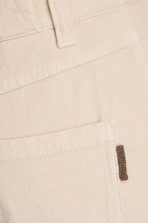 Brunello Cucinelli Cotton-blend Corduroy Wide-leg Pants - Beige