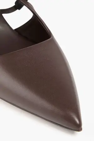 Brunello Cucinelli Leather Slingback Pumps - Chocolate