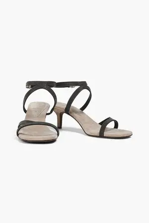 Brunello Cucinelli Bead-embellished Suede Sandals