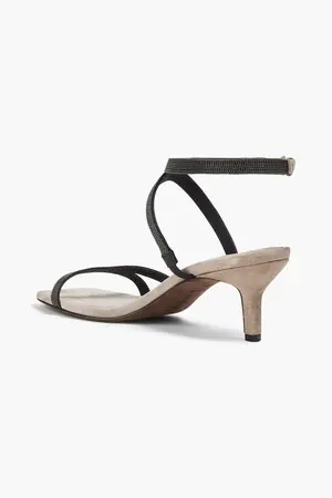 Brunello Cucinelli Bead-embellished Suede Sandals