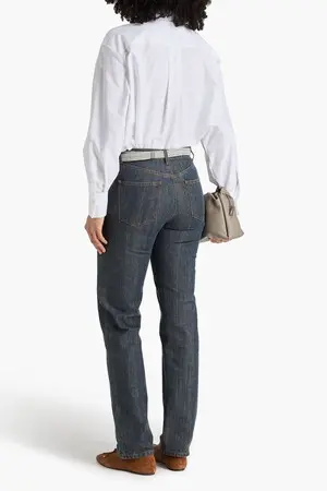 Brunello Cucinelli Embroidered Cotton-poplin Shirt - White