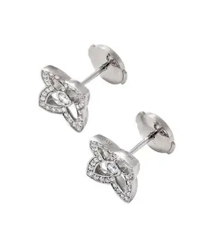 De Beers 18 Karat White Diamond Earrings