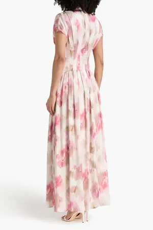 MIKAEL AGHAL Printed Crepe De Chine Maxi Dress